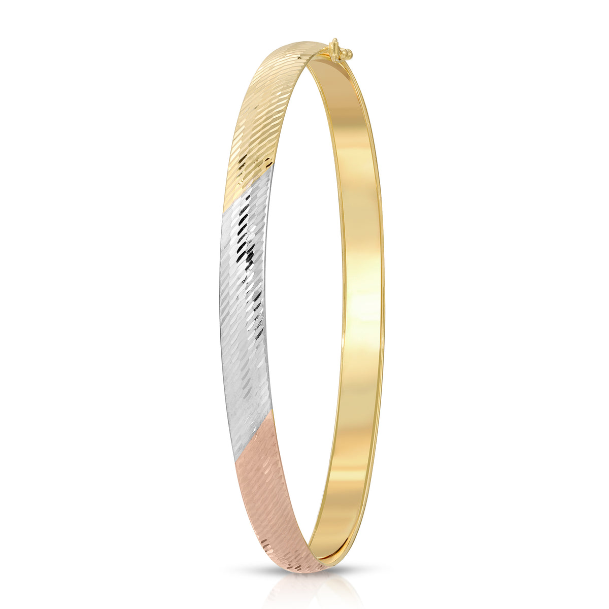 Bangles - Tri Color Hollow | Crown Gold Inc. Wholesale Gold Jewelry