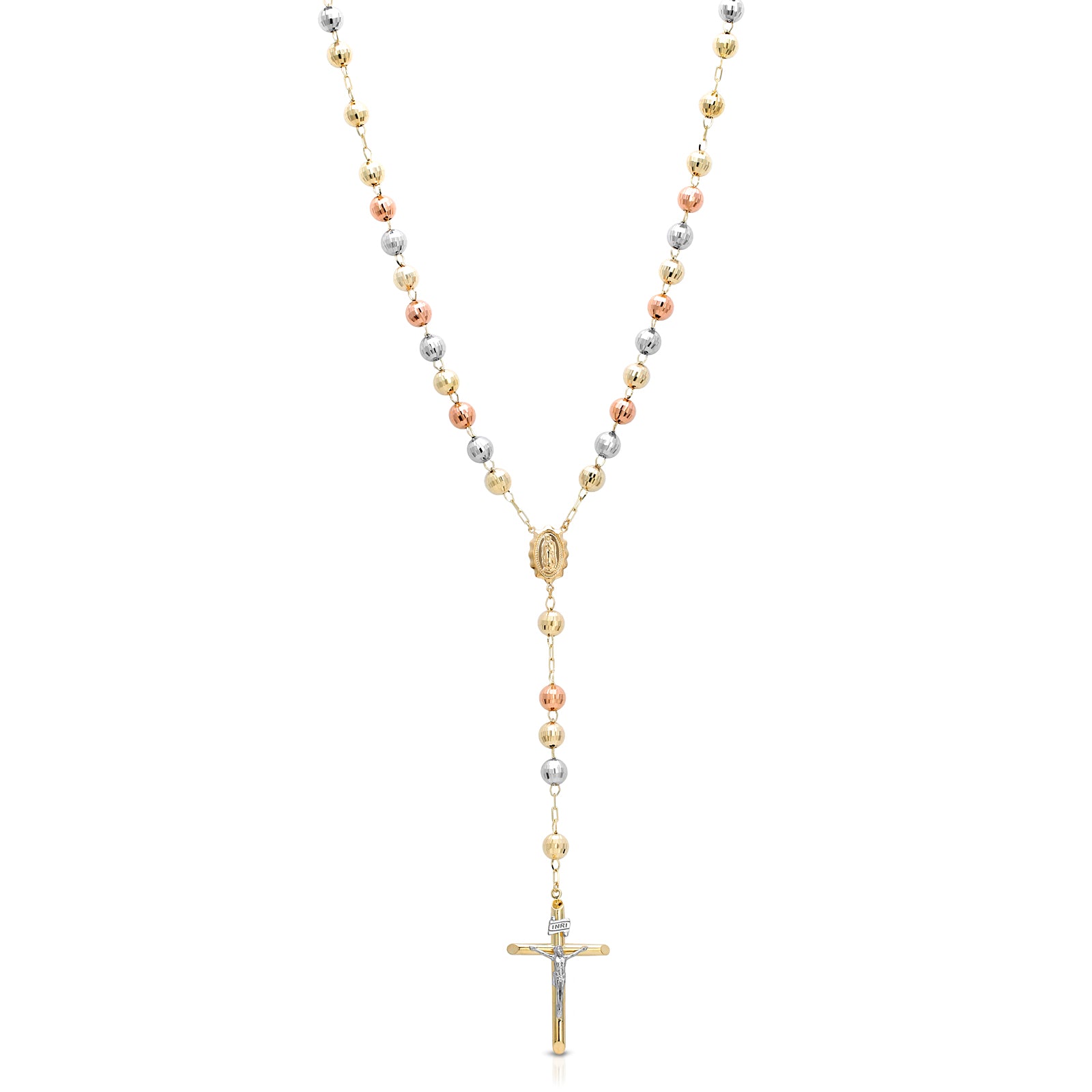 8.0mm Tri Color Diamond Cut | Crown Gold Inc. Wholesale Gold Jewelry